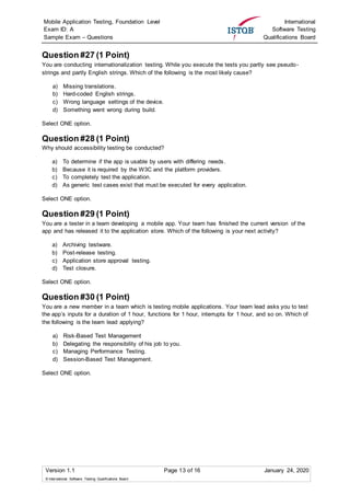 ISTQB Performance Tester Sample Questions' Answers | PDF