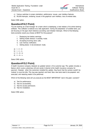 ISTQB Performance Tester Sample Questions' Answers | PDF
