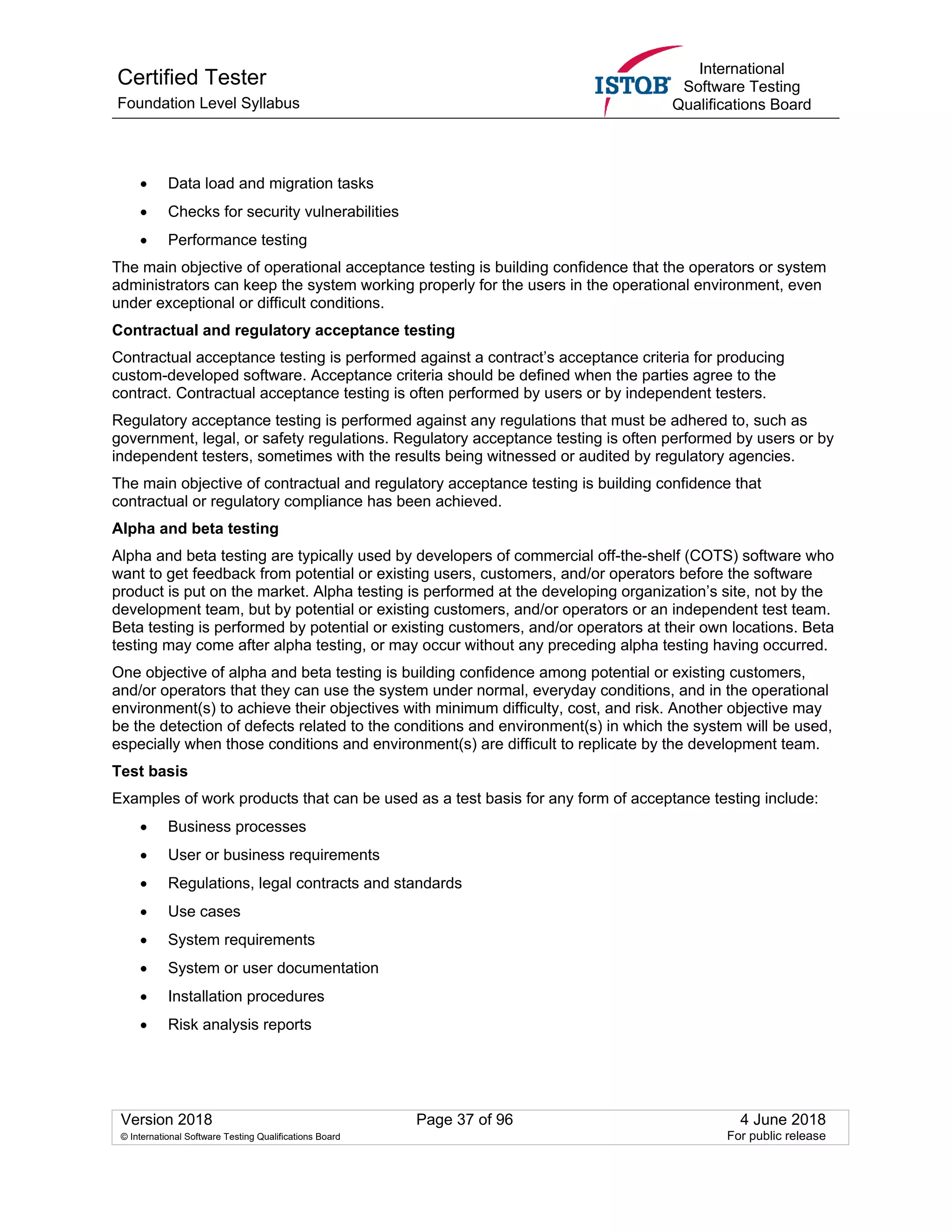 ISTQB - Foundation level testing topics | PDF