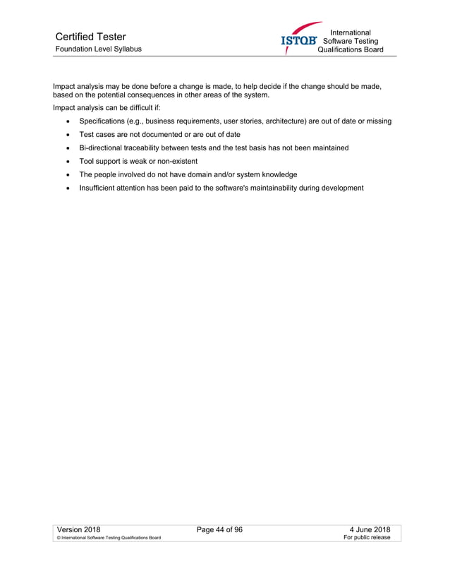 ISTQB - Foundation level testing topics | PDF