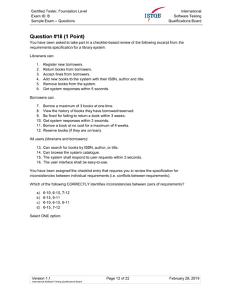 ISTQB Foundation Level Mock Exam 1 | PDF
