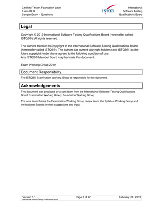 ISTQB Foundation Level Mock Exam 1 | PDF