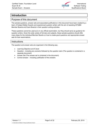 Ctfl 2018 sample questions exam b v1.1 answers | PDF
