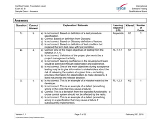 Ctfl 2018 sample questions exam b v1.1 answers | PDF
