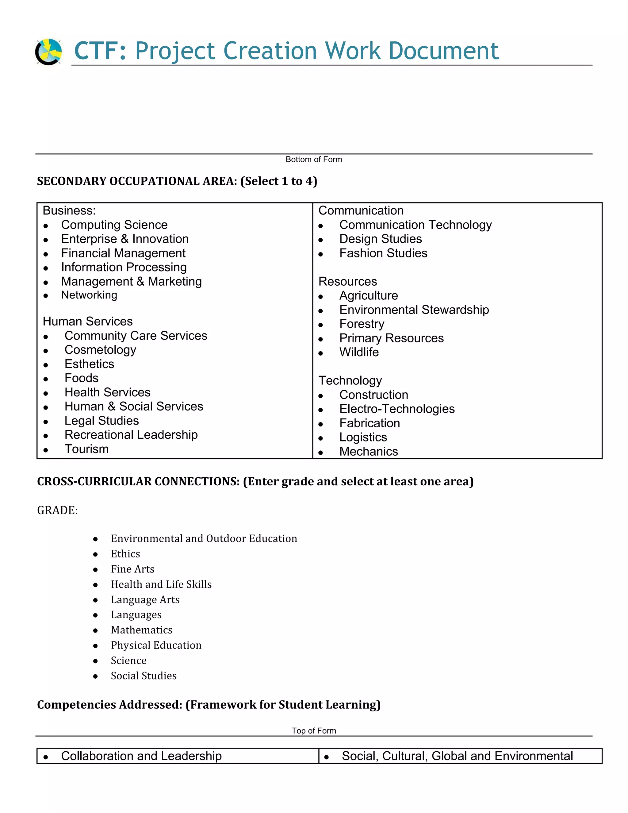Ctf Project Creationworkdocument Pdf