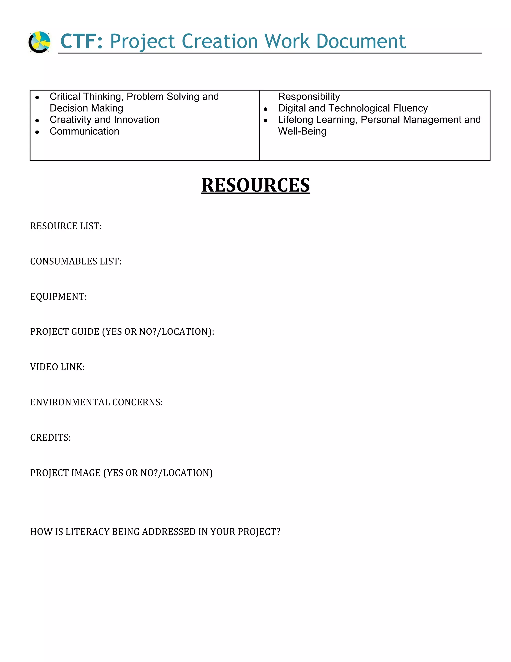 Ctf Project Creationworkdocument Pdf