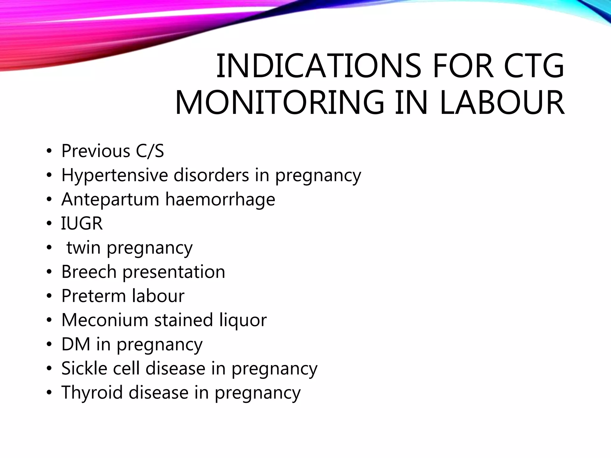 ELECTRONIC FETAL MONITORING CARDIOTOCOGRAPH IN THE MANAGEMENT OF LABOUR | PPT | Pregnancy ...