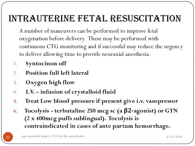 CTG for the anaesthetist