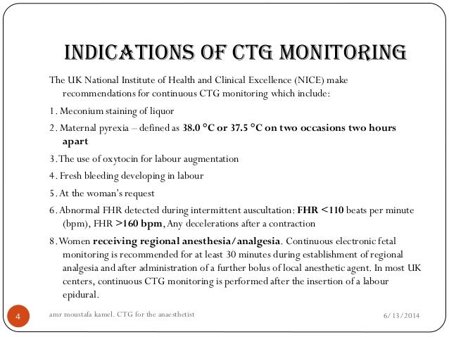 CTG for the anaesthetist