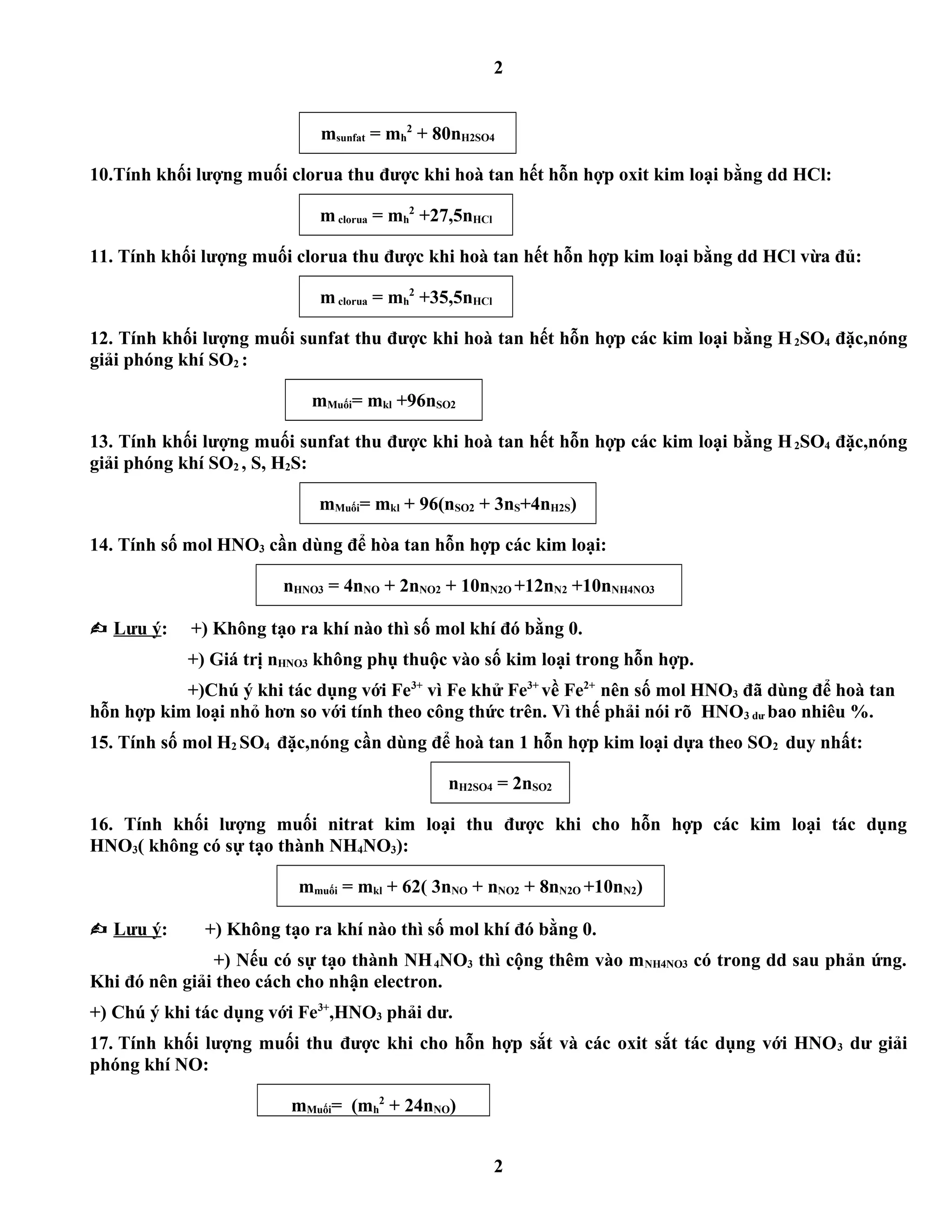 Cong thuc giai nhanh trac nghiem hoa hoc | DOC