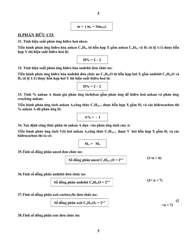Cong thuc giai nhanh trac nghiem hoa hoc | DOC