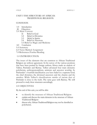 Introduction to African Traditional Religion | PDF
