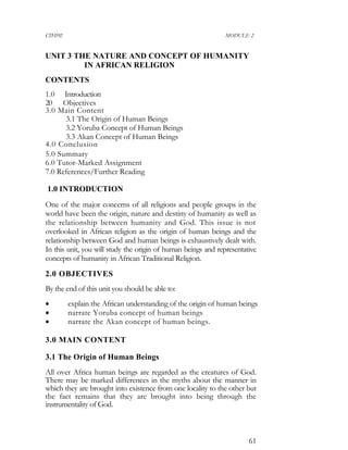Introduction to African Traditional Religion | PDF