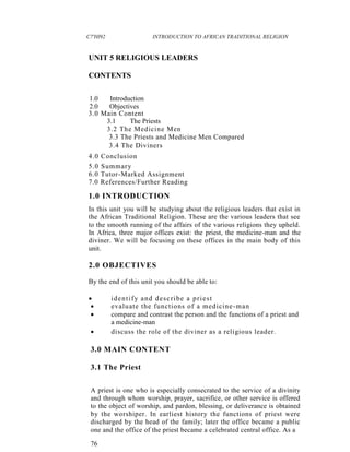 Introduction to African Traditional Religion | PDF