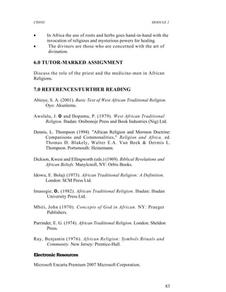 Introduction to African Traditional Religion | PDF