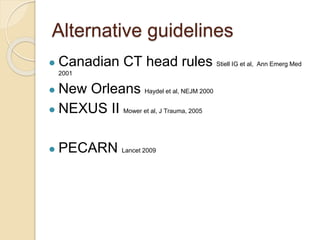 Ct head, nz_guidelines,_ed_presentation | PPTX