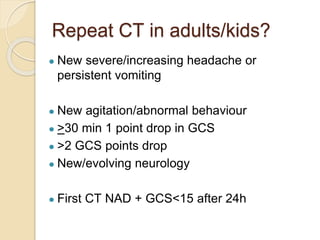 Ct head, nz_guidelines,_ed_presentation | PPTX