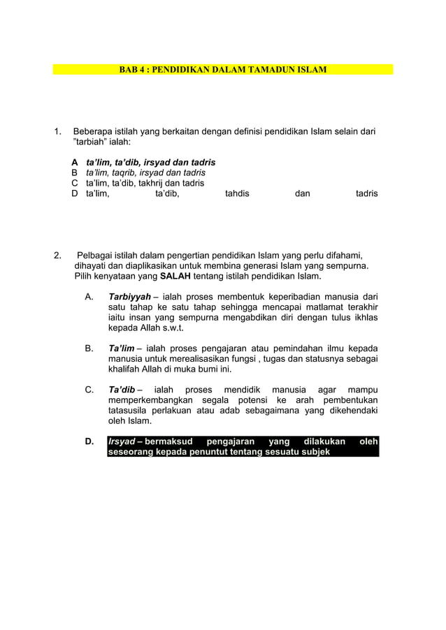 Contoh soalan TITAS | DOCX