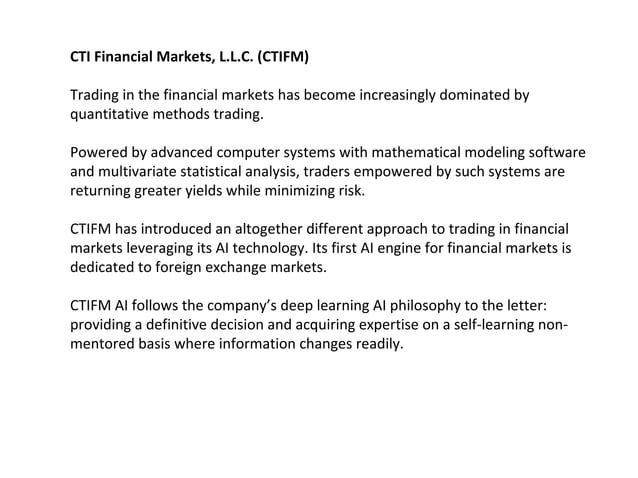 Artificial Intelligence in Financial Trading and Education | PPS | Stocks and Bonds | Personal ...