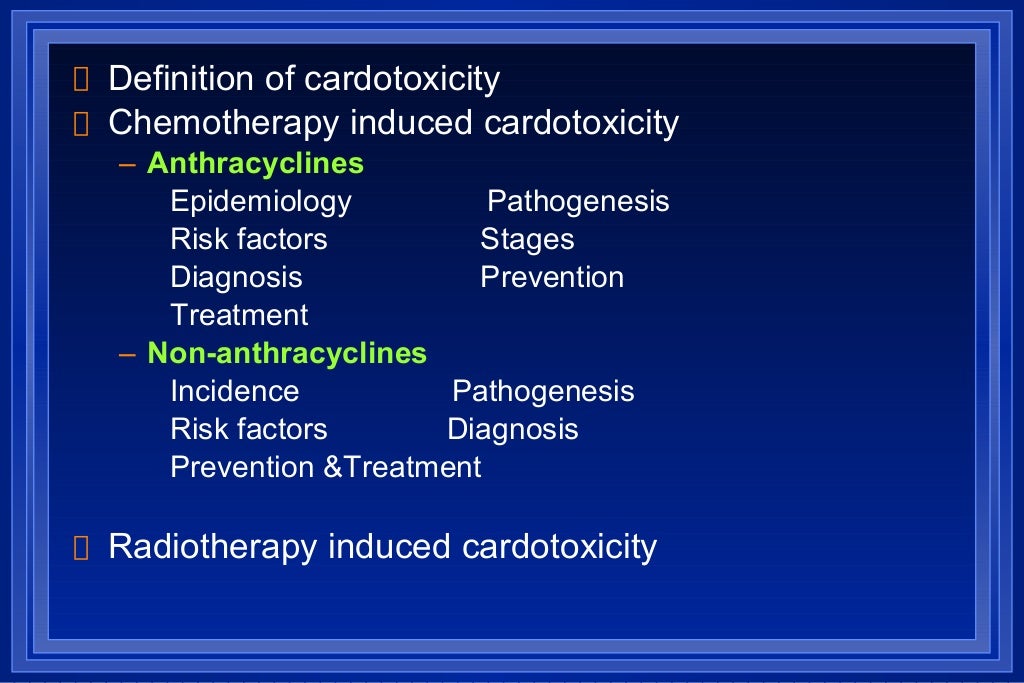 Chemotherapy induced cardiac toxicity