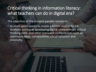 Critical Thinking in Information Literacy: what teachers can do in ...