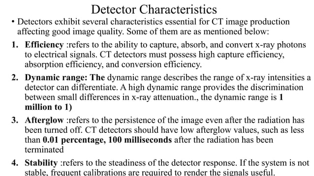 Ct instrumentation and types of detector configuration