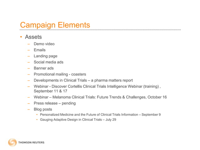 Cortellis for Clinical Trials Intelligence Campaign Overview | PPT