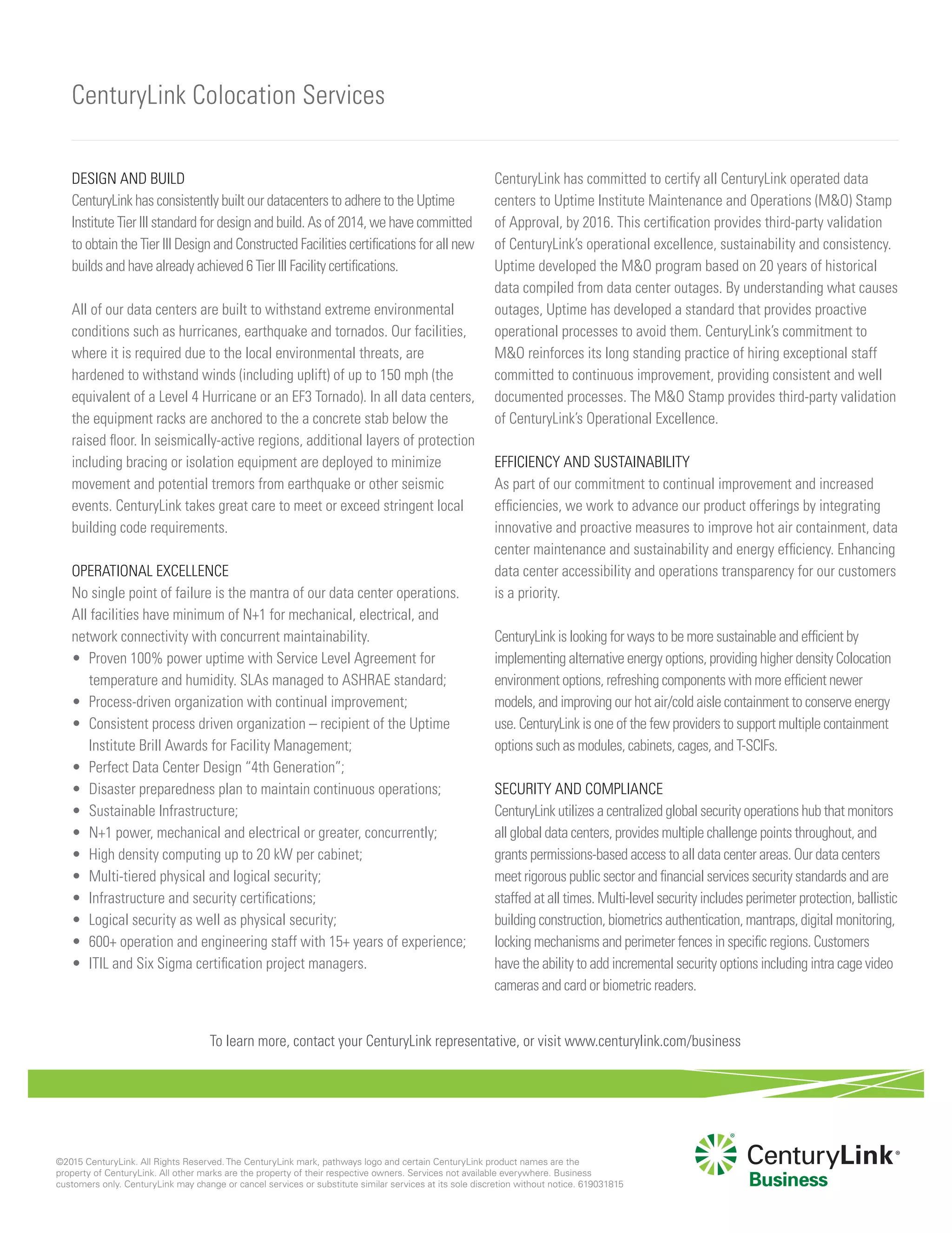 CenturyLink Colocation Services - Global Interconnectivity For Your IT ...