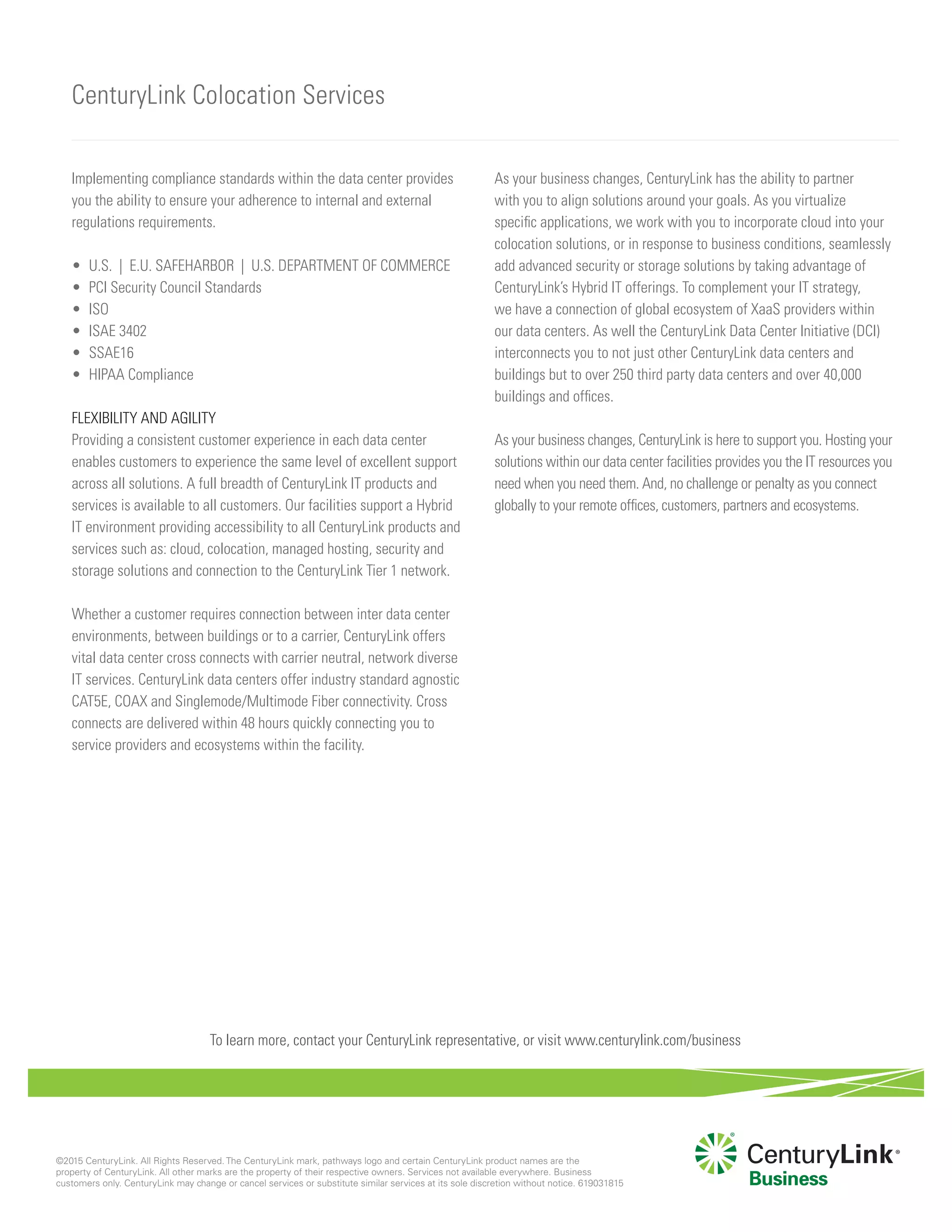 CenturyLink Colocation Services - Global Interconnectivity For Your IT ...