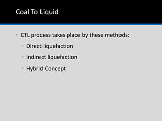 Coal To liquid | PDF
