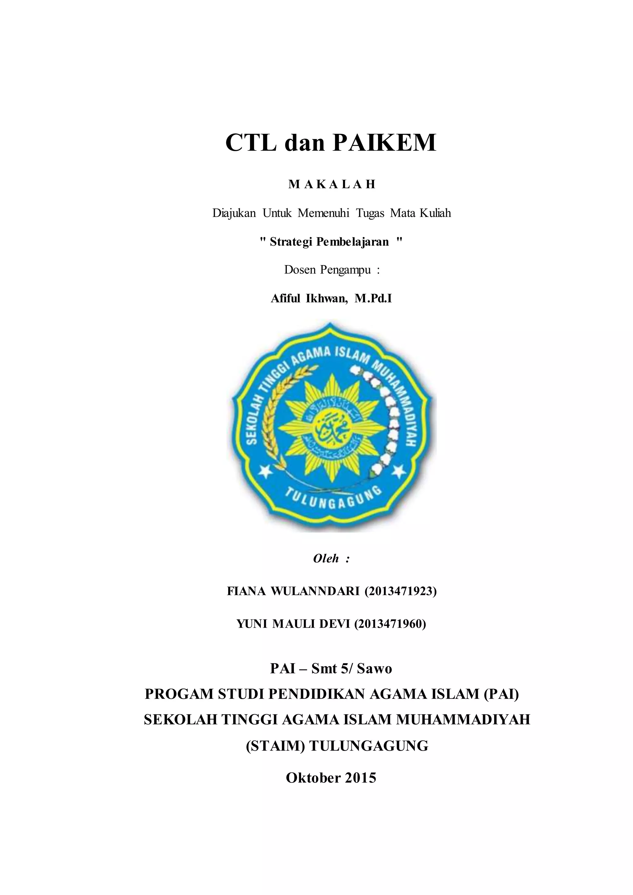 makalah Ctl dan paikem | PDF