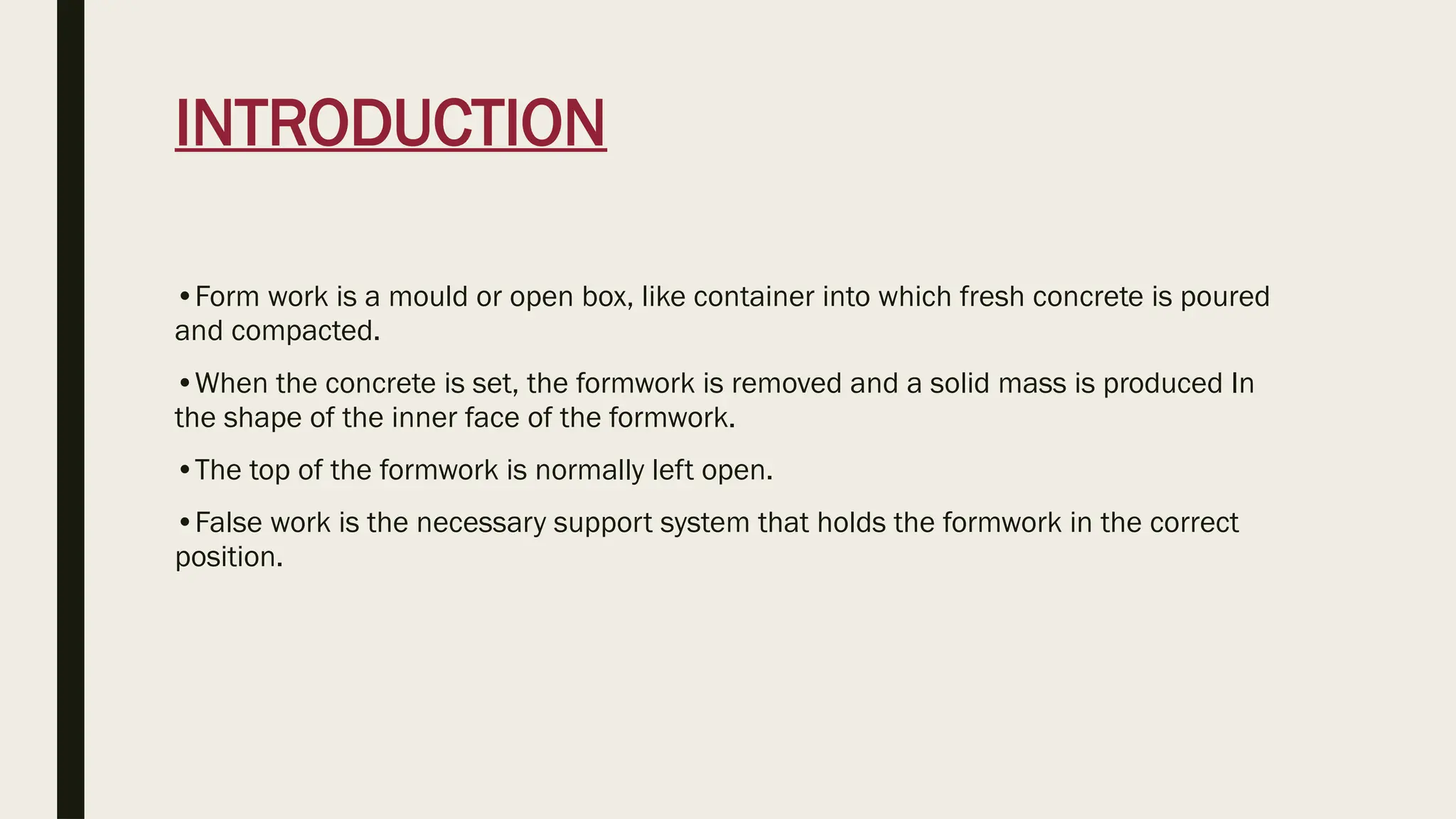 Power point presentation on the topic formwork | PPT