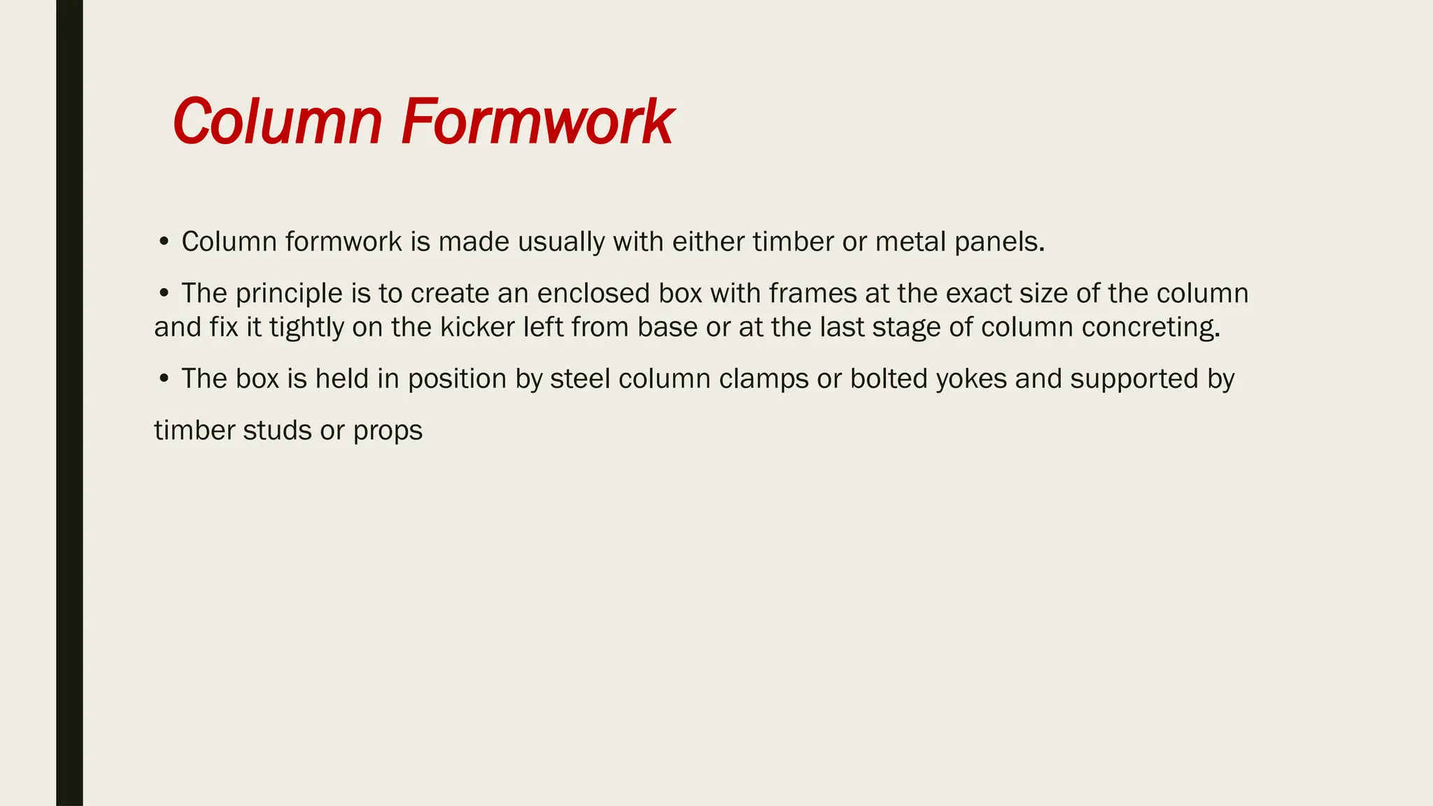 Power point presentation on the topic formwork | PPT