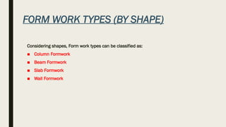Power point presentation on the topic formwork | PPT