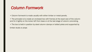 Power point presentation on the topic formwork | PPT