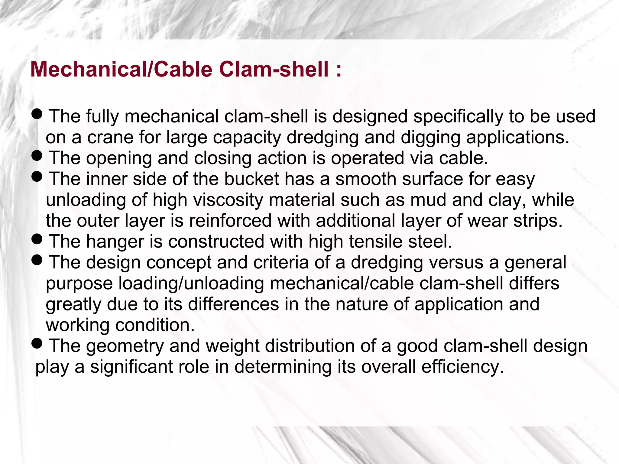CLAM SHELL BUCKETS | PPT