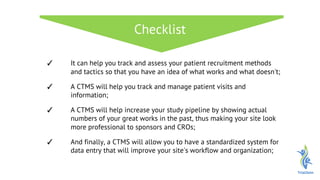 CTMS for better site management and productivity | PDF | Pharmaceutical ...