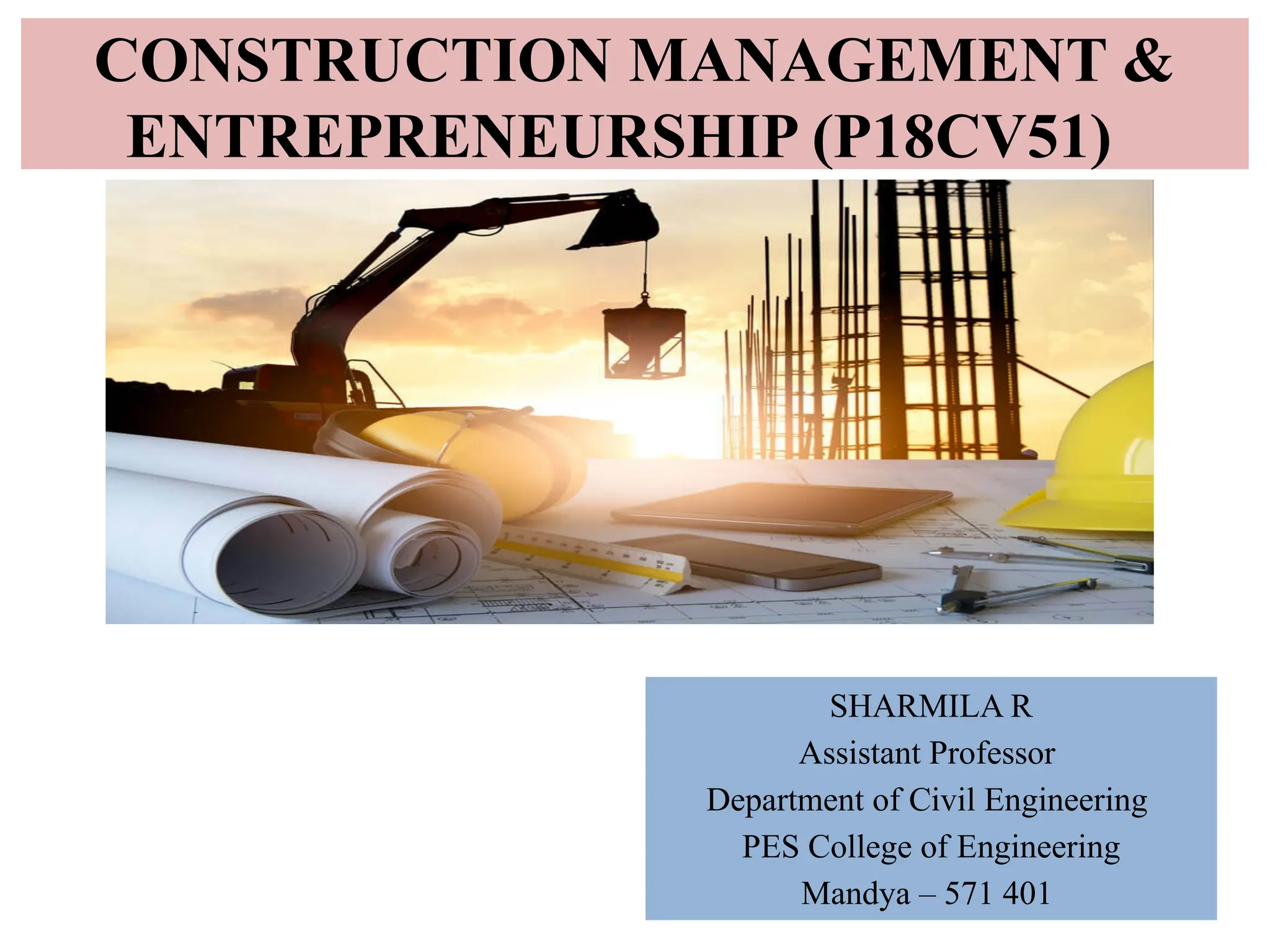 Construction technology management for civil engineering prepared by ...