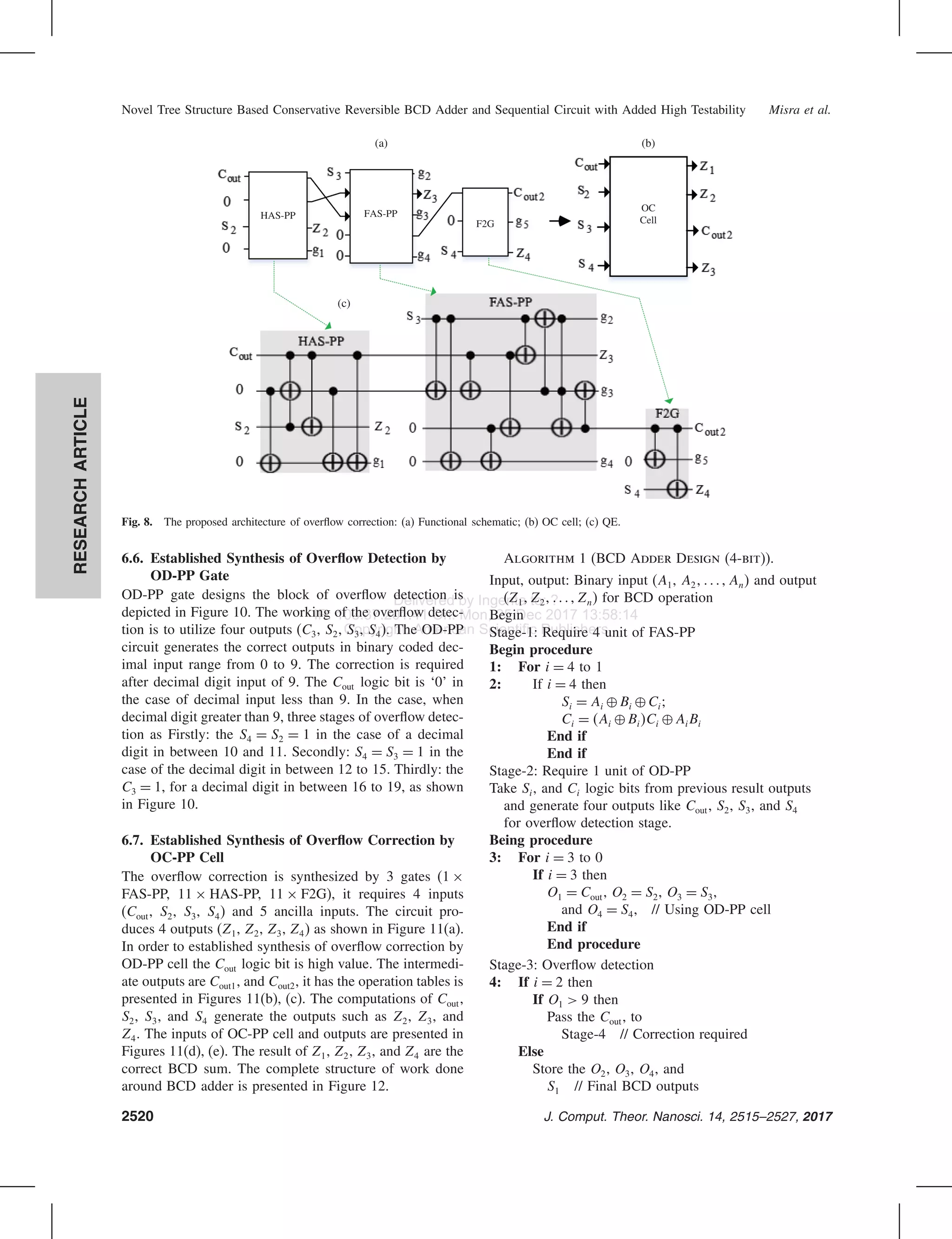Novel Tree Structure Based Conservative Reversible Binary Coded Decimal ... Novel Tree Structure Based Conservative Reversible Binary Coded Decimal ...