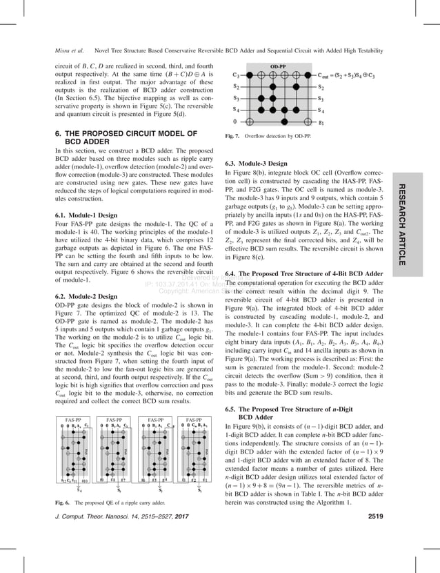 Novel Tree Structure Based Conservative Reversible Binary Coded Decimal ... Novel Tree Structure Based Conservative Reversible Binary Coded Decimal ...