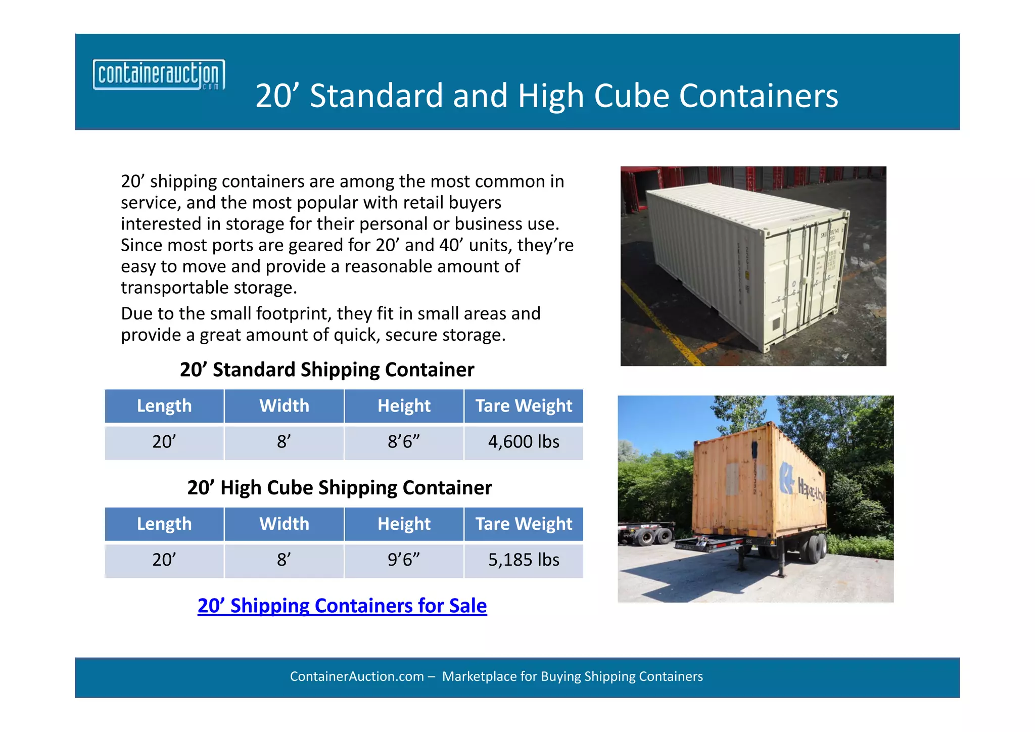 Types, Uses, and Dimensions of Shipping Containers | PDF