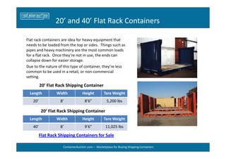 Types, Uses, and Dimensions of Shipping Containers | PDF