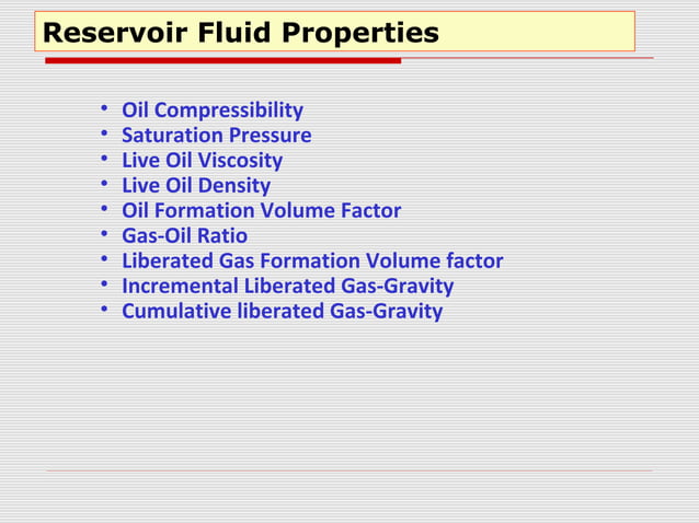 Reservoir rock & fluid | PPT | Chemistry | Science