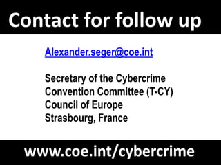 CTO Cybersecurity Forum 2013 Alexander Seger Budapest Convention on ...