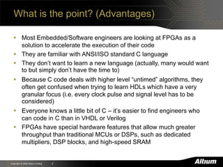 Introduction to C to Hardware (programming FPGAs and CPLDs in C) | PPT