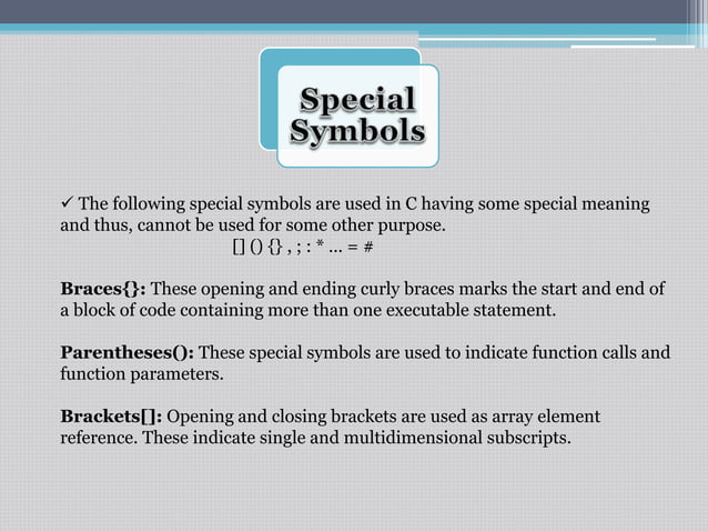 C tokens | PPTX | Programming Languages | Computing