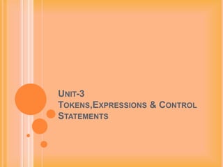C++ tokens and expressions | PPT