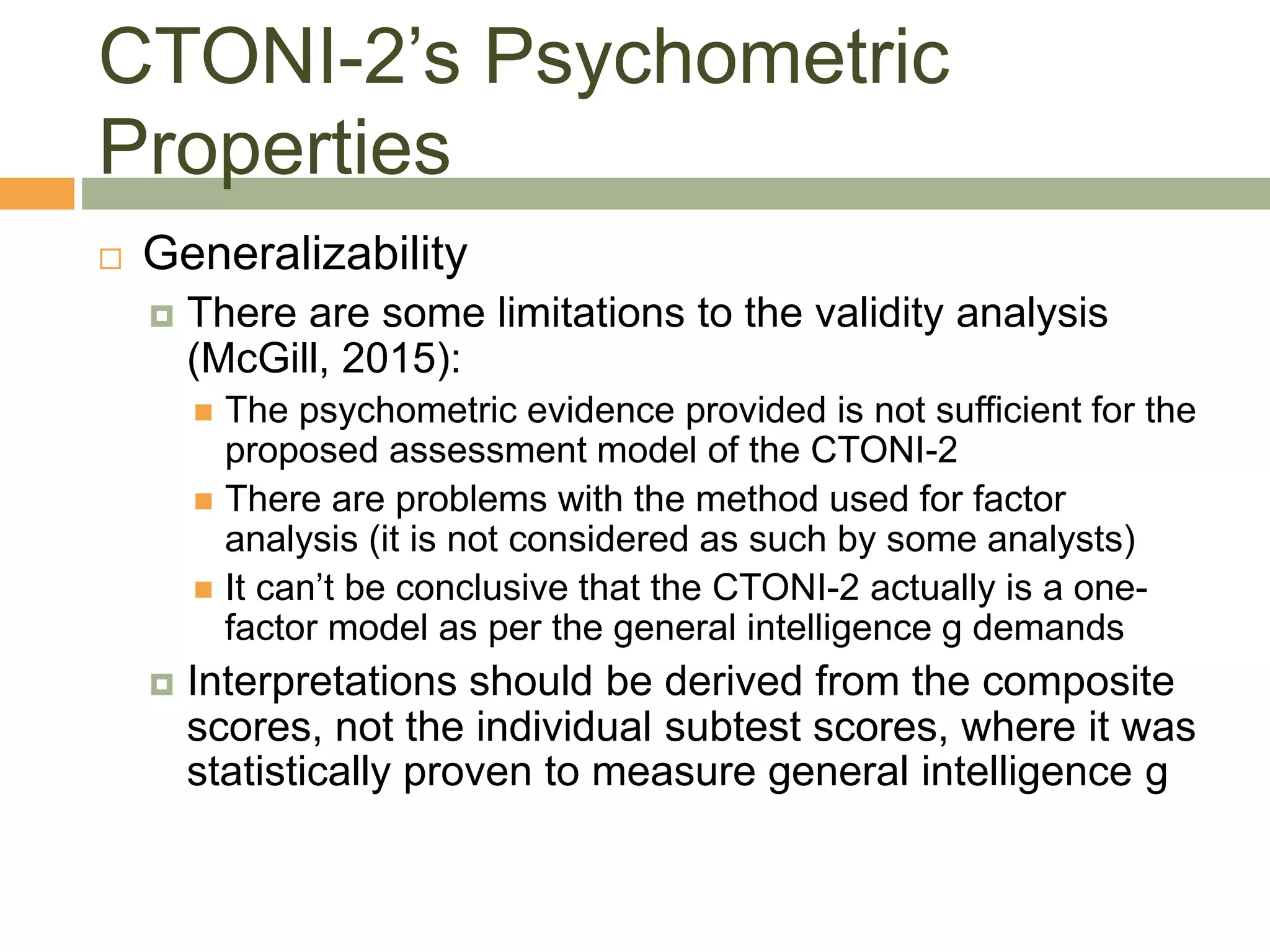 The CTONI-2: Comprehensive Tests of Nonverbal Intelligence Second ...