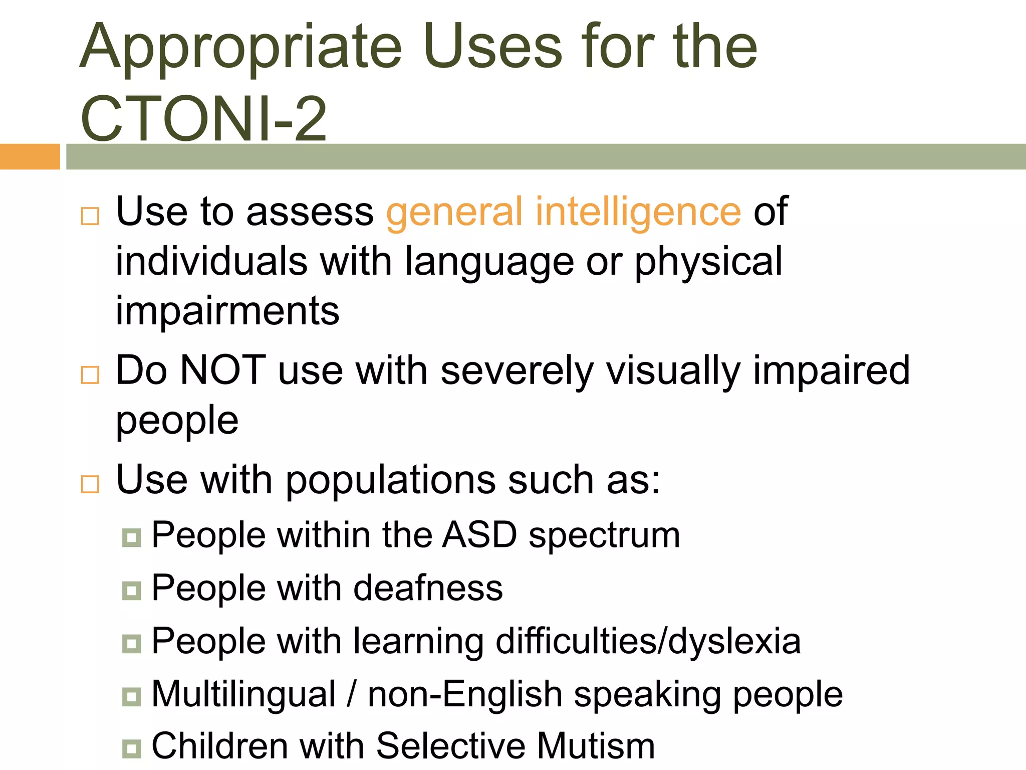 The CTONI-2: Comprehensive Tests of Nonverbal Intelligence Second ...