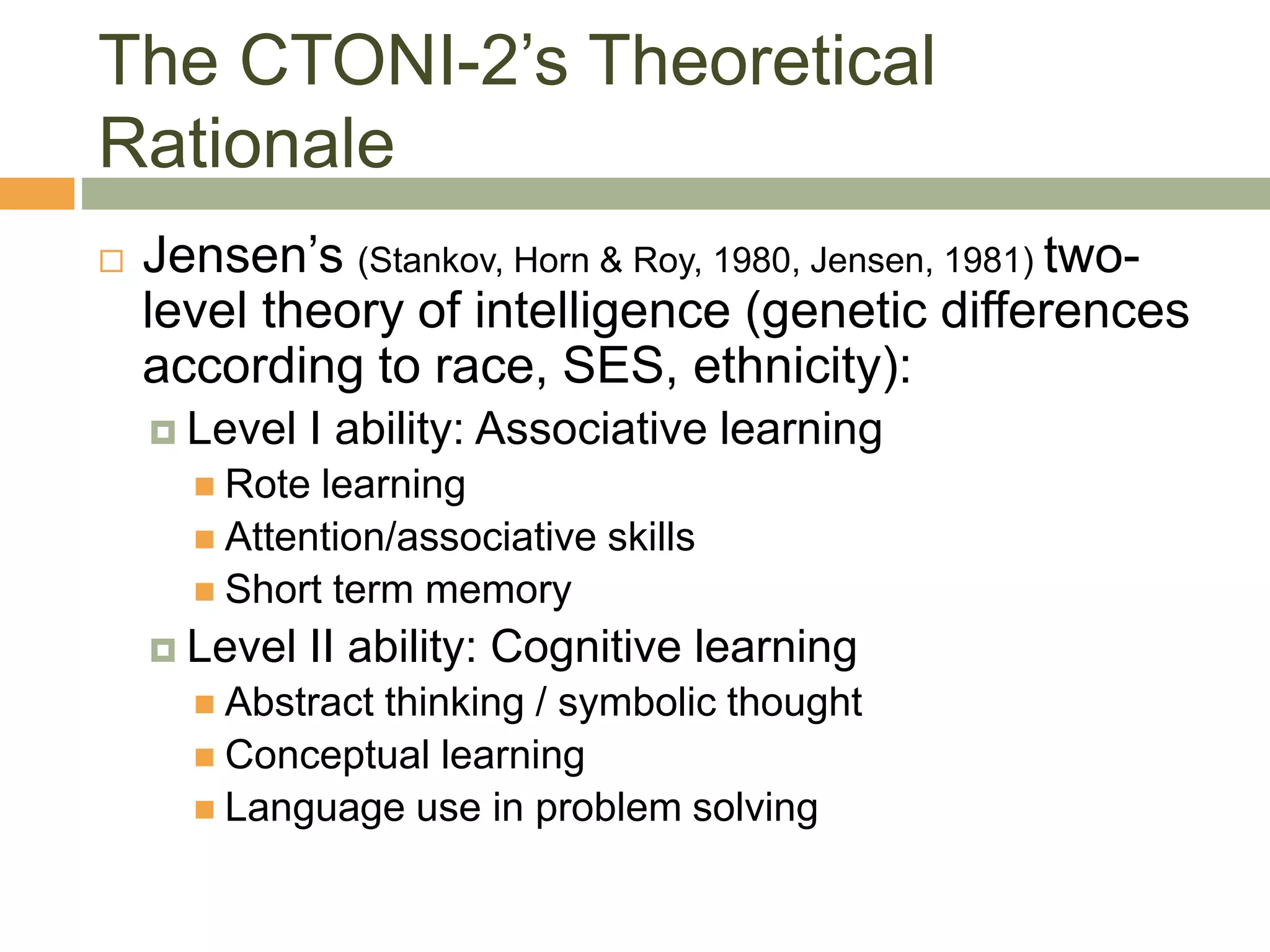 The CTONI-2: Comprehensive Tests of Nonverbal Intelligence Second ...